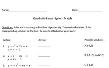 Quadratic Linear System Match By Two Pi TPT