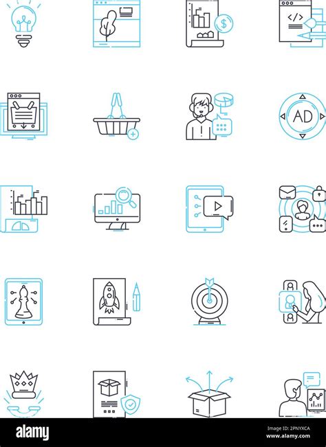 Digital Agency Linear Icons Set Innovation Strategy Creativity