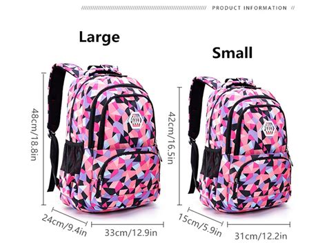 Geometric Print Backpack And Lunch Bag Set For Girls