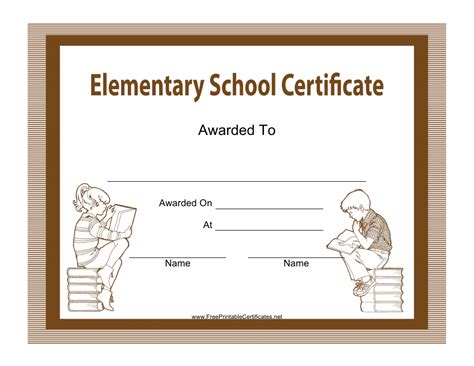 Elementary School Certificate Template Download Printable Pdf Templateroller
