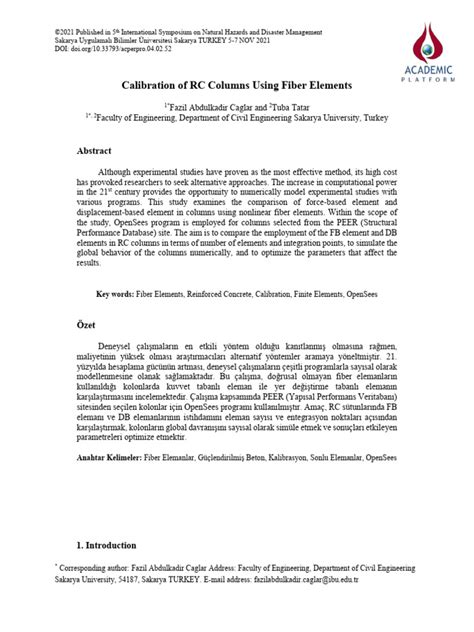 2021 Calibration Of Rc Columns Using Fiber Elements Pdf Buckling Strength Of Materials
