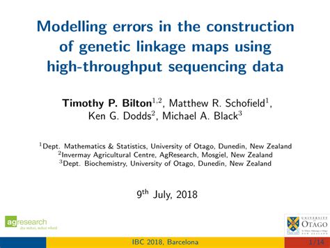 Pdf Modelling Errors In The Construction Of Genetic Linkage Maps Using High Throughput