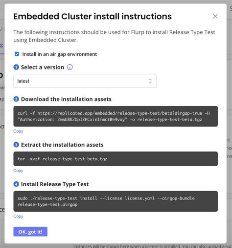 Air Gap Installation With Embedded Cluster Replicated Docs