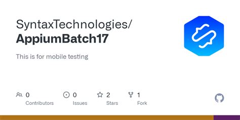 GitHub SyntaxTechnologies AppiumBatch17 This Is For Mobile Testing