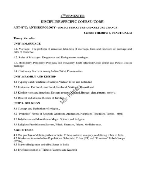 4th Sem Syllabus Pdf