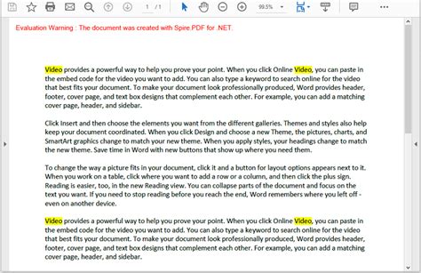 C VB NET Find And Highlight Specific Text In PDF