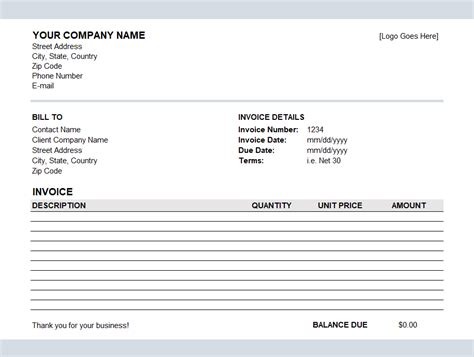 Professional Services Invoice Template Altline