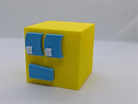 Geometry Dash Cube Of Aaah Yellow W Blue By Dsiman Makerworld