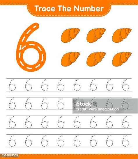 숫자를 추적합니다 바다 조개와 추적 번호 교육 어린이 게임 인쇄 워크 시트 벡터 일러스트레이션 0명에 대한 스톡 벡터 아트 및 기타 이미지 Istock