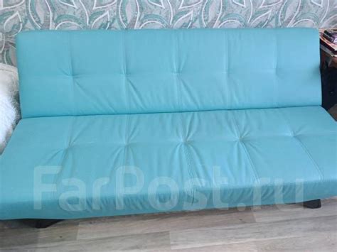 Срочно продам диван прямой, еврокнижка, кожзам, поролон, голубой, 110,0 ...