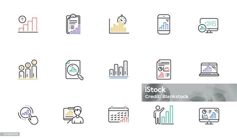그래프 선 아이콘입니다 차트 및 그래프 프레젠테이션 및 보고서 선형 아이콘 세트입니다 벡터 0명에 대한 스톡 벡터 아트 및 기타 이미지 Istock