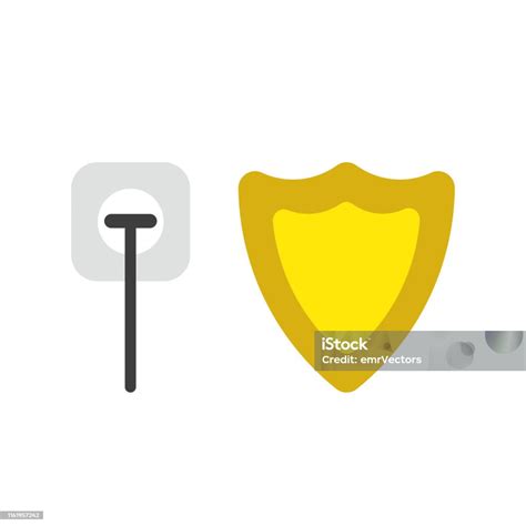 가드 쉴드가 있는 콘센트에 연결된 플러그의 벡터 아이콘 개념 0명에 대한 스톡 벡터 아트 및 기타 이미지 0명 개념 검은색 Istock