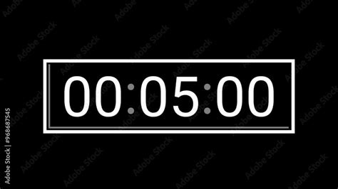 10 Seconds Countdown Timer Digital Clock On Black Background Suitable For Time Management