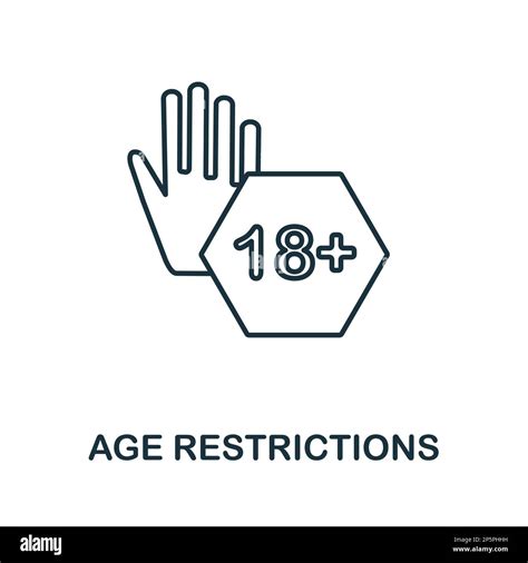 age restrictions line icon monochrome simple age restrictions outline
