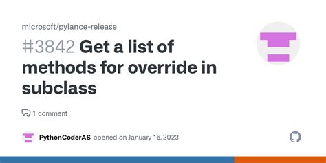 Get A List Of Methods For Override In Subclass Issue 3842