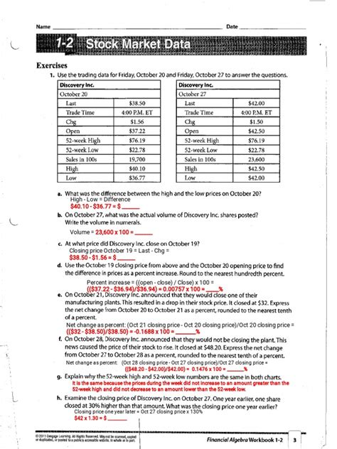 1 2 Stock Market Data Pdf Market Economics Teaching