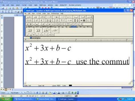 MathType Tutorial Formatting Equations YouTube