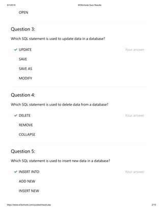 SQL Quiz PDF
