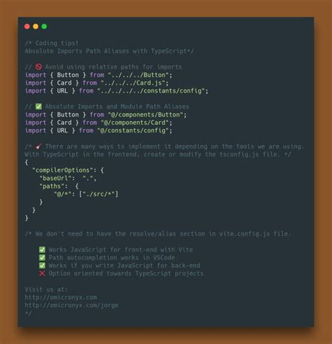 Jorge Fernandes On Linkedin Coding Tips Absolute Imports Path Aliases With Typescript Full Text