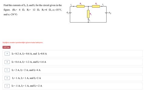 Solved Find The Currents Of I I And I For The Circuit Chegg Com