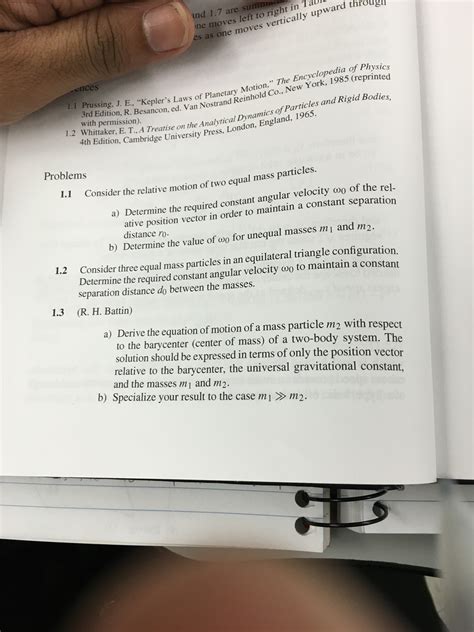 Solved Consider The Relative Motion Of Two Equal Mass Chegg