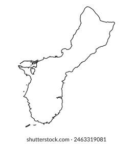 Guam Island Outline Map Isolated On Stock Illustration 2560581677