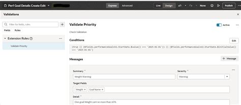 Defaulting And Validation Is Not Working Properly For Goals Center In
