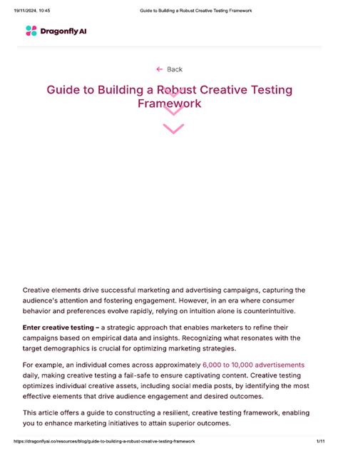 Guide To Building A Robust Creative Testing Framework Pdf