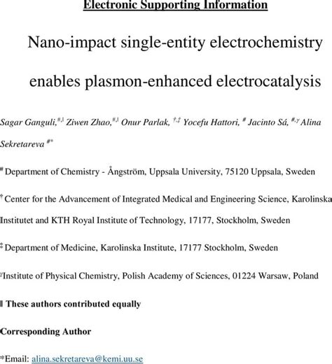 Nano Impact Single Entity Electrochemistry Enables Plasmon Enhanced Electrocatalysis Catalysis