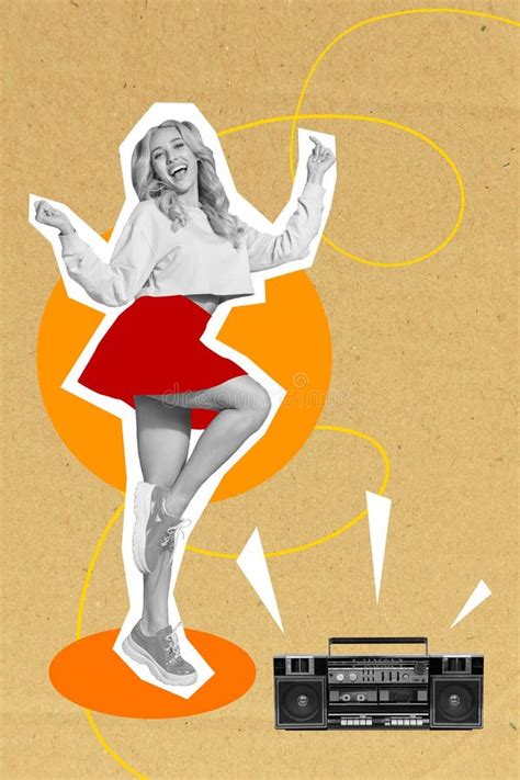 Composite Trend Sketch Image Photo Collage Of Nightclub Dance Party