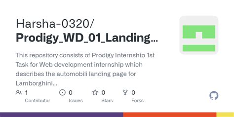 github harsha 0320 prodigy wd 01 landingpage this repository consists of prodigy internship