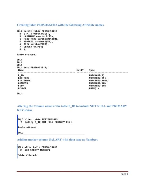 Sql Commands Worked Out In Sql Plus With Screen Shots Pdf