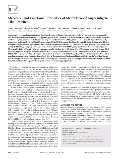 Pdf Structural And Functional Properties Of Staphylococcal