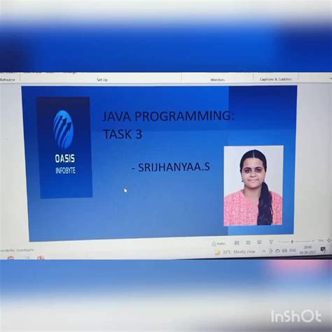 Completed Task 3 Of Java Programming Internship Assigned To Me By Oasis Srijhanyaa Srinivasan