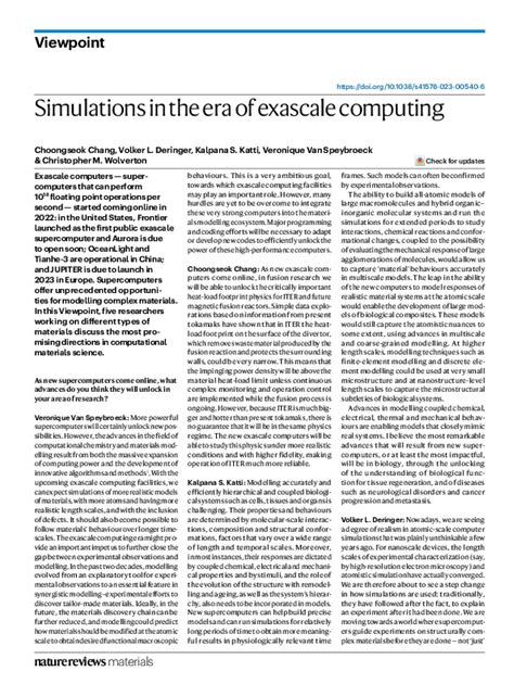 Pdf Simulations In The Era Of Exascale Computing