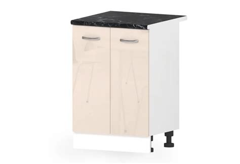 Долен кухненски шкаф Алис B51 60 см Крем гланц Бяло Мебели АРЕНА