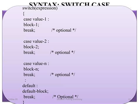 Decision Makingandbranching In C Pptx Programming Languages Computing