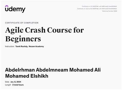 Abdelrhman Elshikh On Linkedin Happy To Share My New Certificate Of Agile Methodology Crash