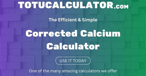 Corrected Calcium Calculator Totu Calculator
