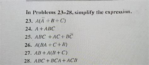 Solved In Problems Simplify The Expression A A Chegg