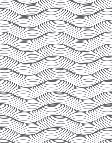 Repeating Ornament Gray Dotted Wavy Lines Horizontal On White Stock Vector Illustration Of