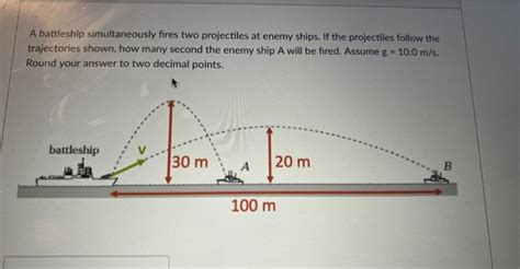 Solved A Battleship Simultaneously Fires Two Projectiles At