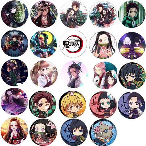 PRICES MAY VARY 24 Pack No Repeat Demon Slayer Kimetsu No Yaiba Button Pins They Can Be Used