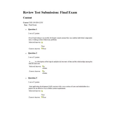 CSIS 100 Final Exam Question And Answers LUO Online University Exam Liberty University