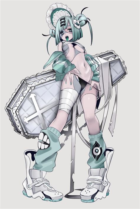 Mamiya Miya Original White Footwear Highres 1girl Bandaged Chest Mamiya Miya Original White Footwear Highres 1girl Bandaged Chest