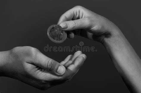 Hand With Condom Passion Pleasure Desire Game Prelude Couple Hand