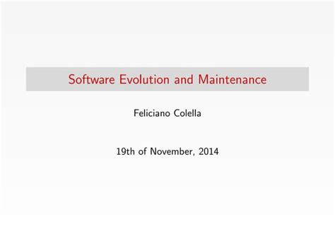 Software Evolution And Maintenance Pdf