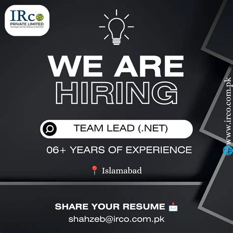 islamabad recruitment company on linkedin hiringalert teamlead dotnet