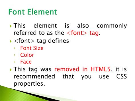 Html Font Element Pdf