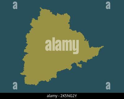 Telangana State Of India Solid Color Shape Locations Of Major Cities